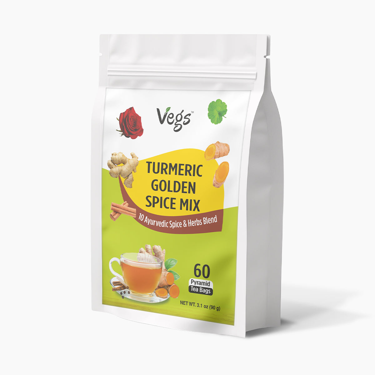 Buy Turmeric Golden Spice Mix Tea Bags Online | Organic Golden Milk Tea ...